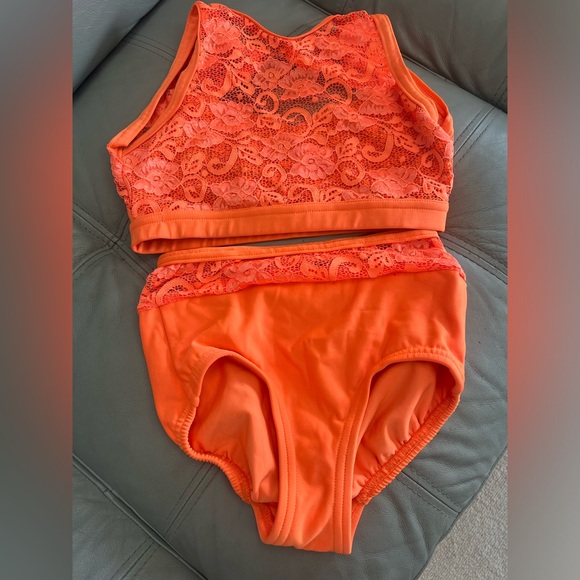 Details Dancewear | Costumes | Twopiece Bright Orange Dance Set In ...